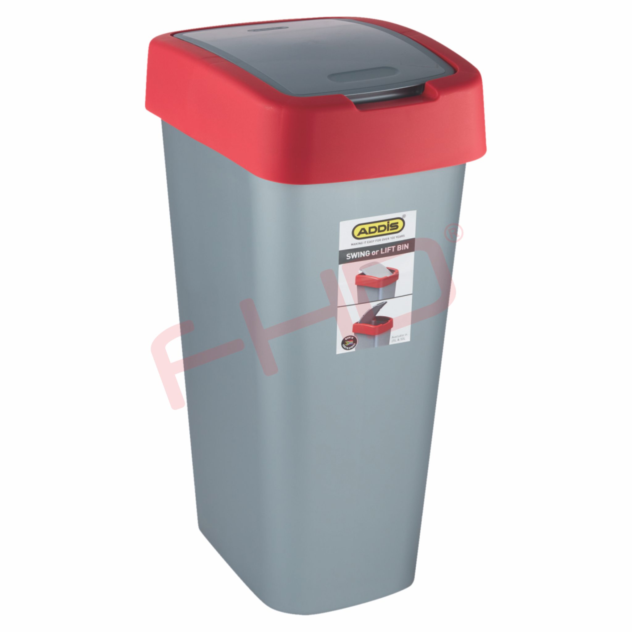 ADDIS Waste Bin Lid Only 50 Litre - Dark Grey - Fitting and Handles ...